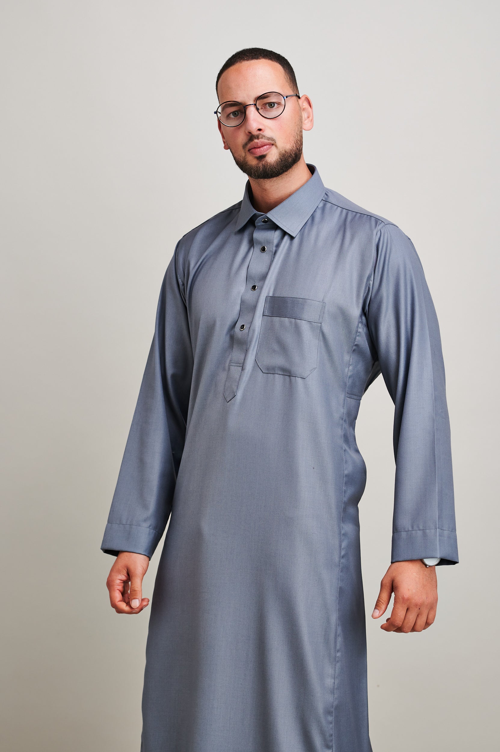 Buy Saudi Classic Steel Grey Thobe & Jubbah For Men - MyHijab