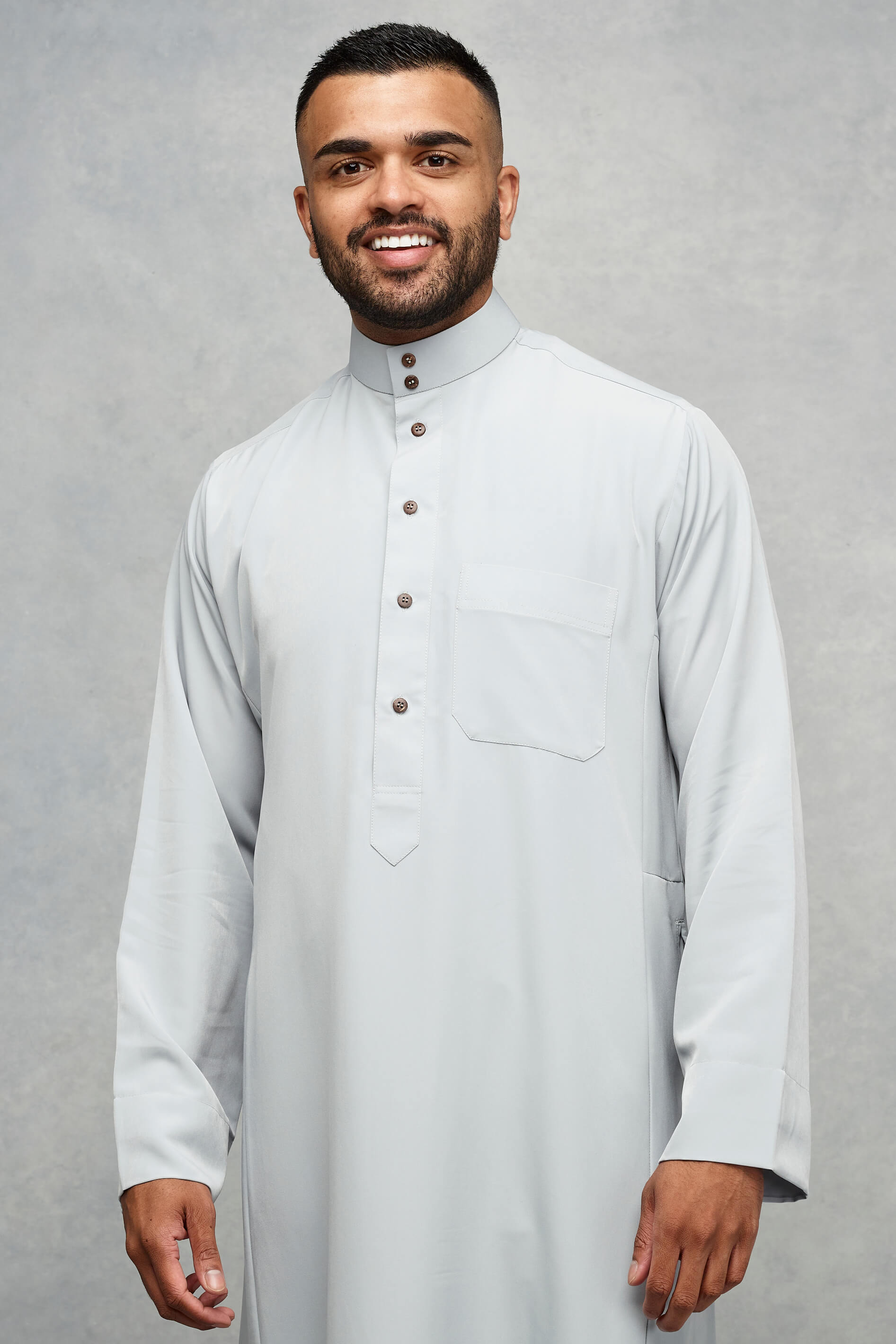 Buy Saudi Premium Harbour Grey Thobe For Men - MyHijab